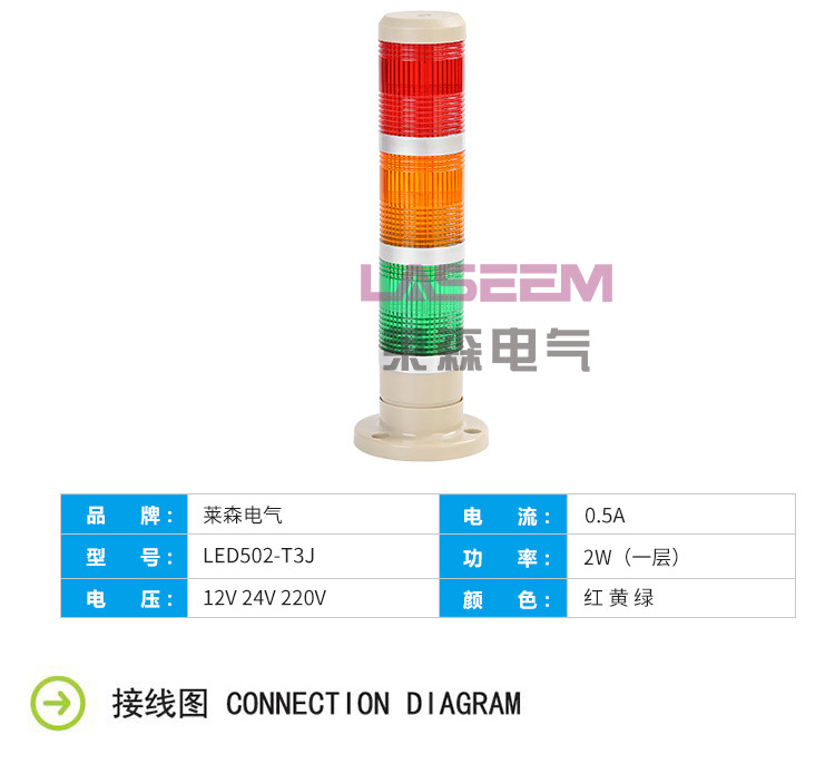 LASEEM/莱森电气LED502系列三色灯 常亮/频闪多层警示灯/信号灯-阿里巴巴