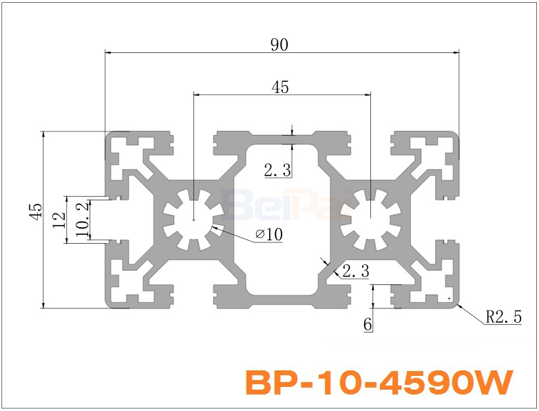 贝派铝型材工业铝合金4590欧标重型铝材厂家框架流水线支架方管-阿里巴巴
