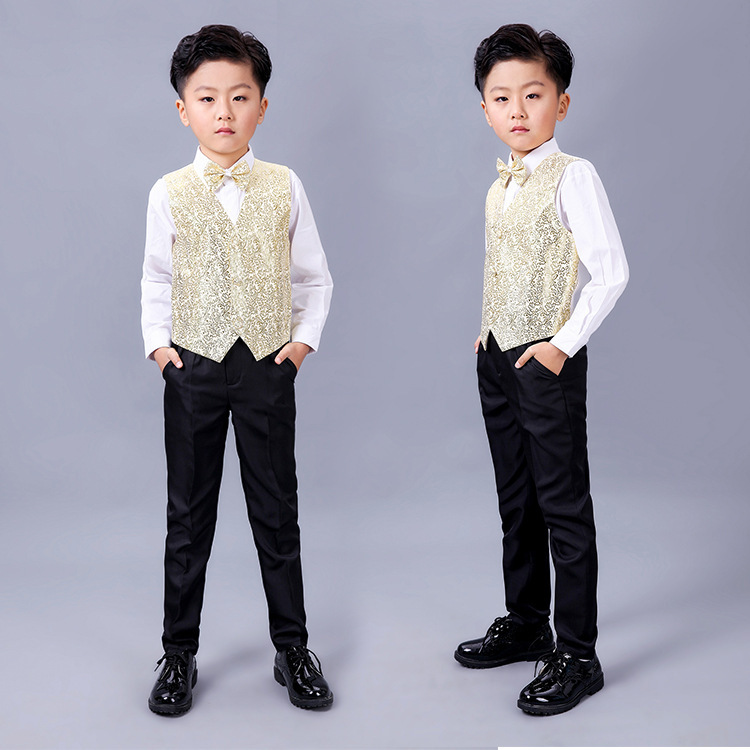 Children boy magician performance vest suit set singers chorus ...