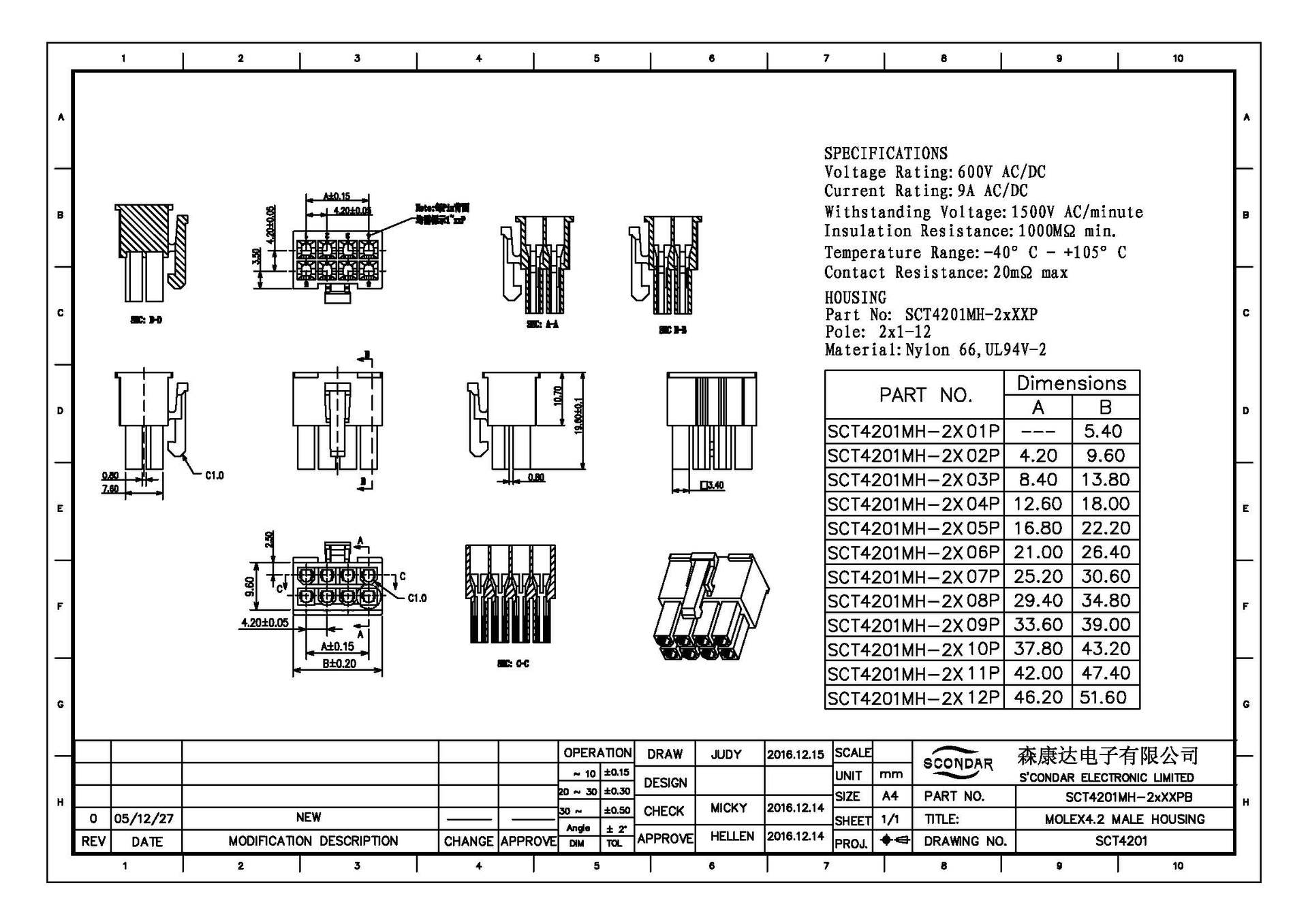 Molex 5557/5559 4.2mm间距 承接外发 汽车连接器接 插件线束-阿里巴巴