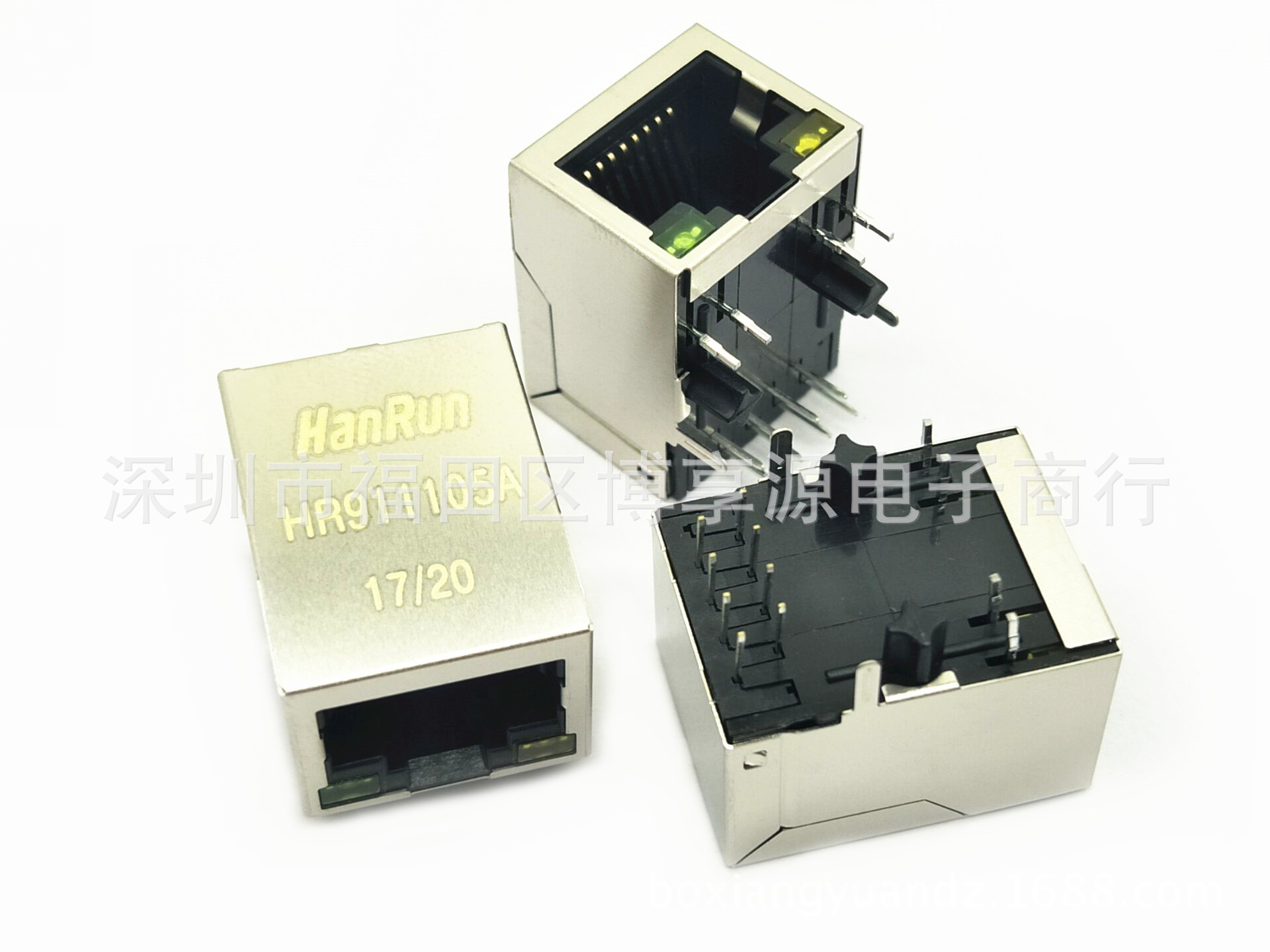 HR911105A 网络变压器 全新正品 HanRun RJ45插座 网络滤波器带灯-阿里巴巴