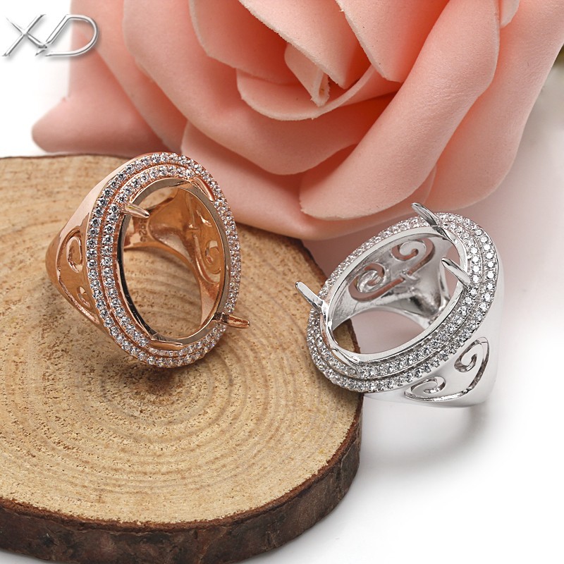 XD 15*20 925银镶锆如意戒托爪镶 diy配件戒指托 镶嵌蜜蜡戒指托-阿里巴巴