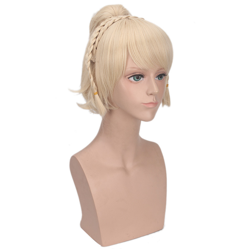 cosplay王国最终幻想 FF15 露娜弗雷亚 公主 麻花造型分体cos假发-阿里巴巴