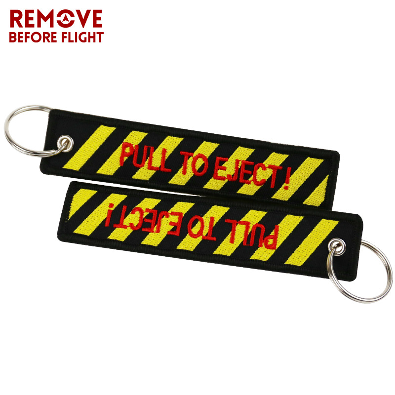 时尚欧美刺绣钥匙扣PULL TO EJECT绣字绣花个性织布钥匙扣-阿里巴巴