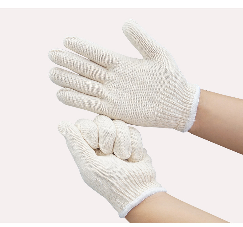 防护手套_600g线手套 厂家十针a级棉劳保耐磨防滑白线棉纱 - 阿里巴巴