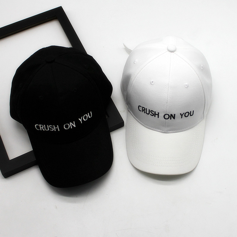 Korean Poetry Baseball Letter CRUSH ON YOU Embroidered Duck Tongue ...