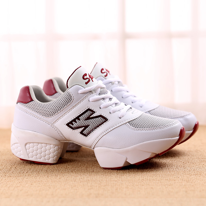 Square Dance Shoes Women's Spring and Autumn White Mesh Breathable ...