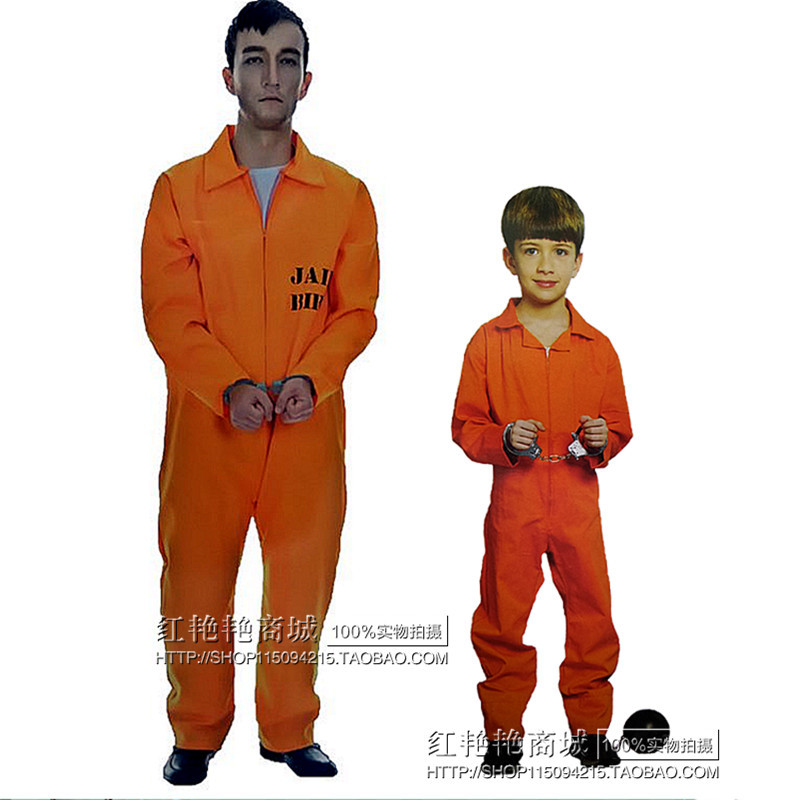 万圣节人物角色cos扮演成人美国监狱橙色囚犯舞台表演服装服饰-阿里巴巴