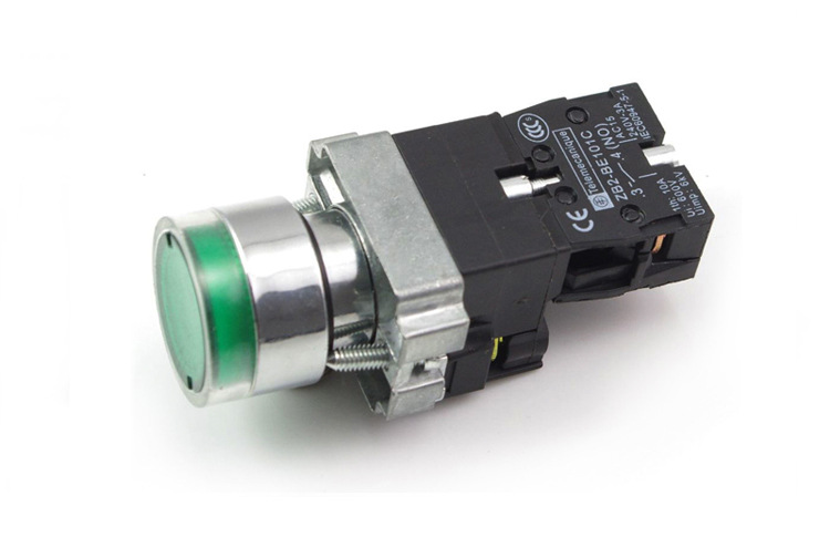 施耐德带LED灯按钮开关 22mm/220V/XB2BW33M1C 绿色平头按钮1常开-阿里巴巴