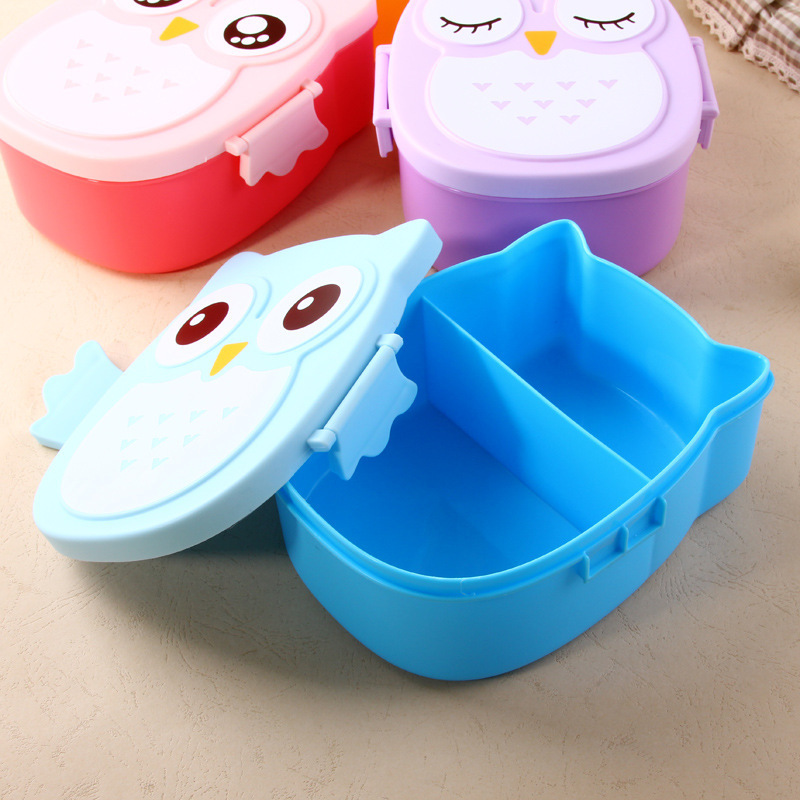 Wholesale Owl lunch box cute cartoon children student plastic crisper ...