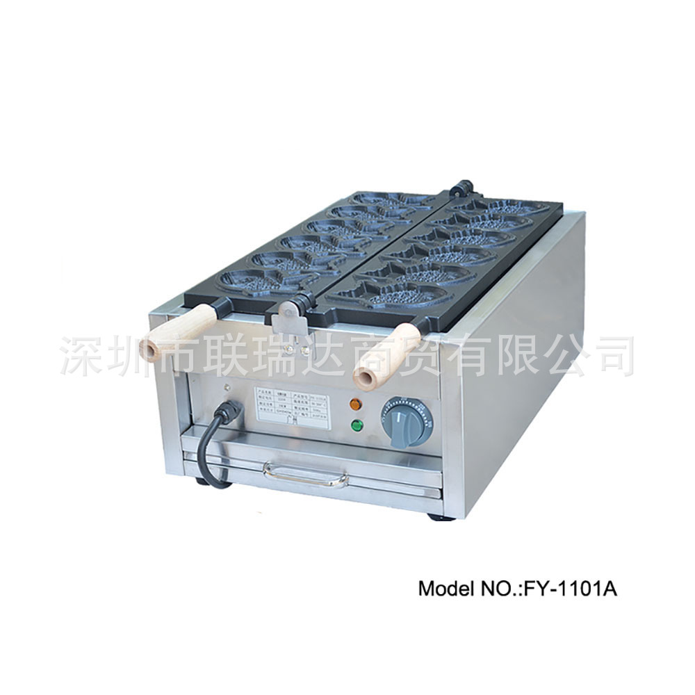 FY-1101A电热鲷鱼烧Electric Taiyaki Maker商用一板六条鱼仔饼-阿里巴巴