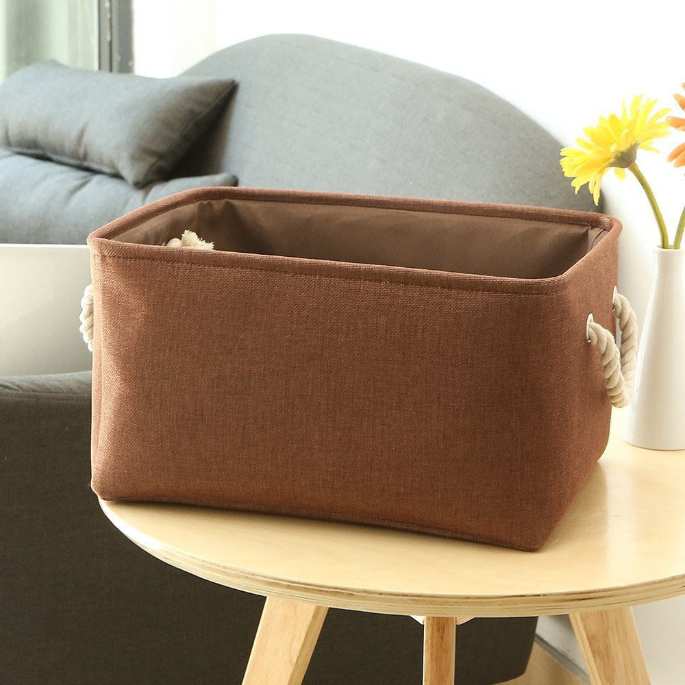 可折叠棉麻布艺收纳篮衣服收纳箱玩具储物盒家居收纳整理箱亚马逊-阿里巴巴