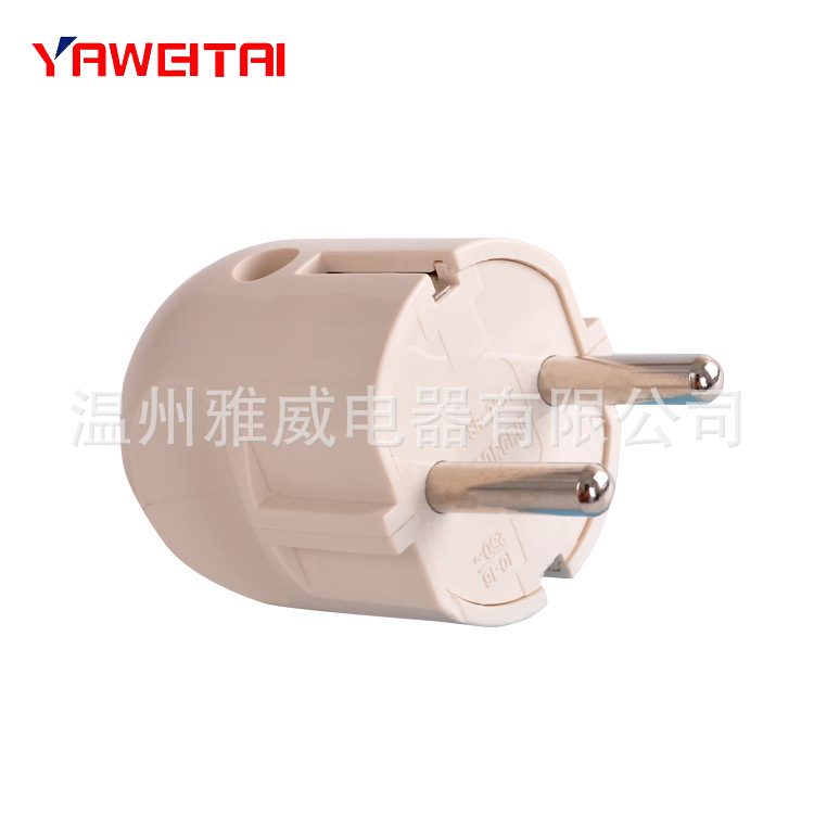 欧式插头，德式小型插头，带接地极小插头 CEE7/4德标插头-阿里巴巴