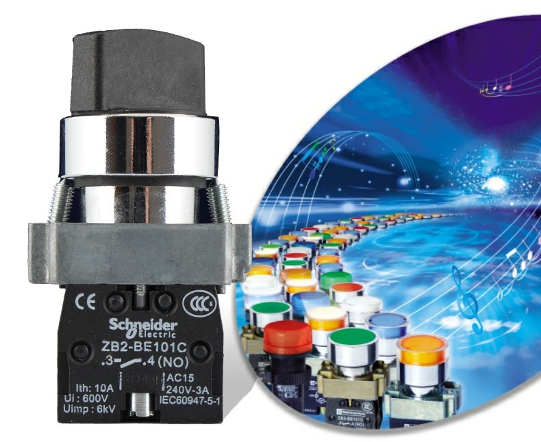 手柄选择开关 三档标准手柄选择开关 XB2BD53C 自复位2常开-阿里巴巴