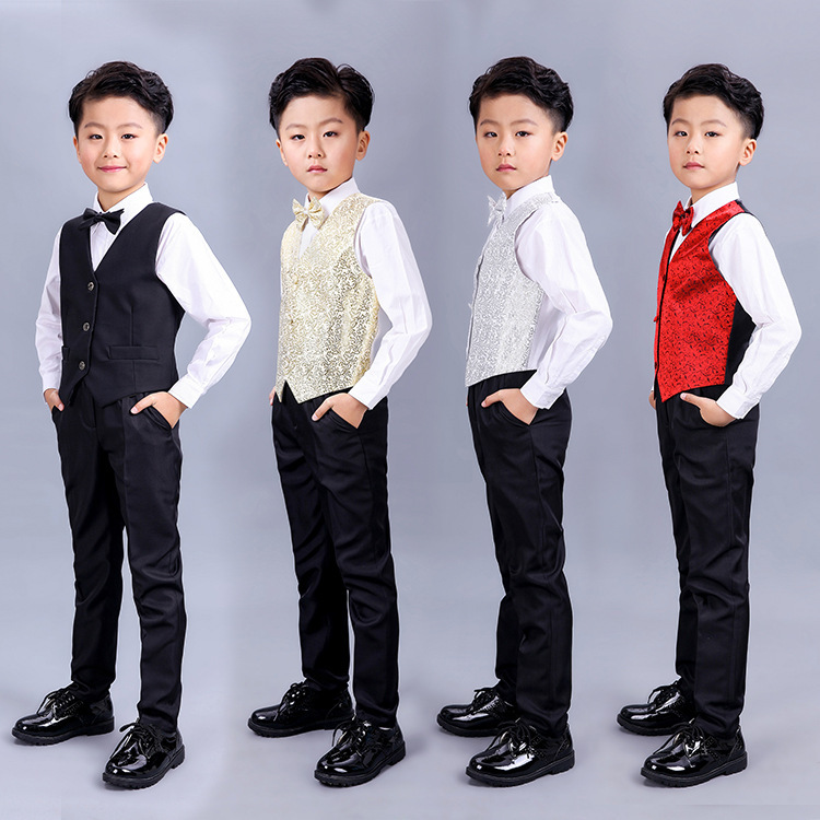 Children boy magician performance vest suit set singers chorus ...