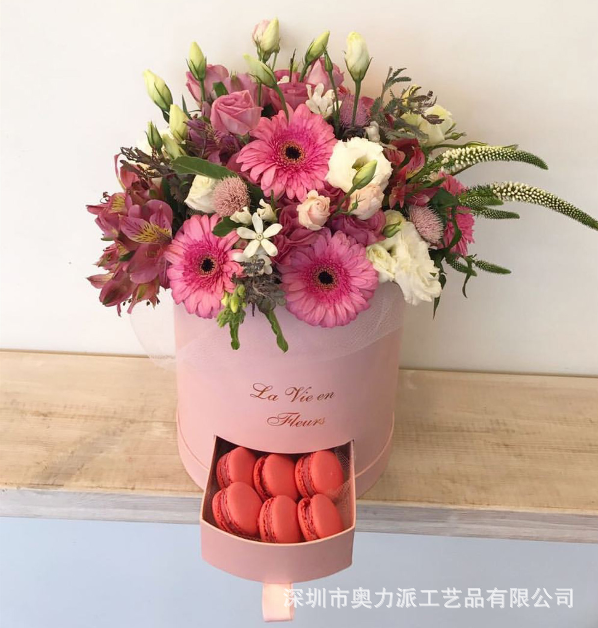 现货 情人节鲜花礼盒 抽屉花盒 圆柱花桶鲜花盒 抱抱桶 包装盒-阿里巴巴