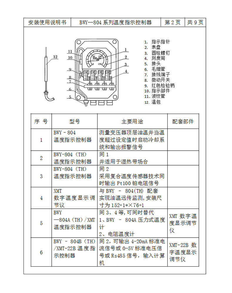 BWY-804A(TH)/XMT-22B变压器温度指示控制器油面温度计温控仪-阿里巴巴