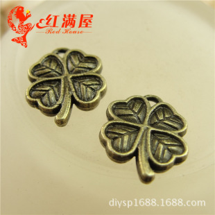 A4332古青 1克 复古四叶草挂件 幸运草小吊坠 DIY配饰100个/包-阿里巴巴