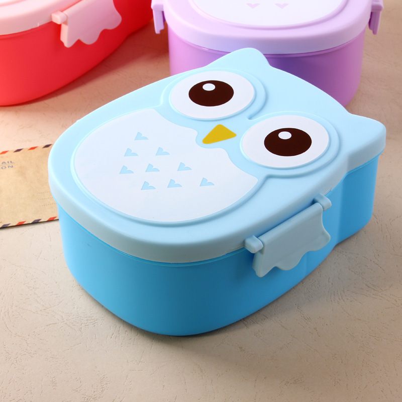 Wholesale Owl lunch box cute cartoon children student plastic crisper ...
