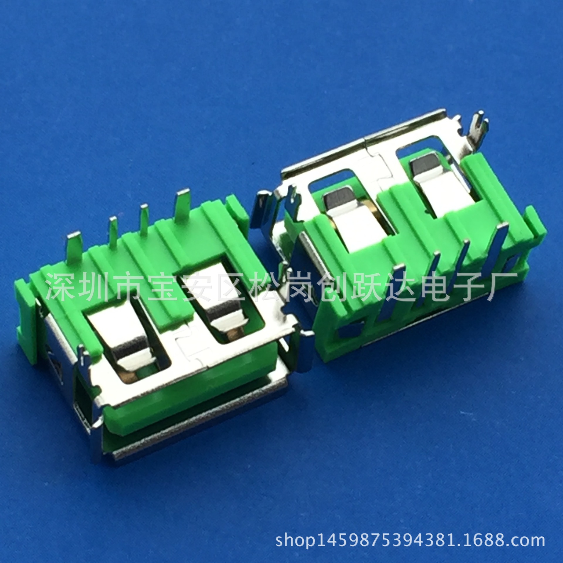 A母直插 USB 2.0母座 AF-4P/180直插直边 14.0mm 橙色胶芯 铁壳-阿里巴巴