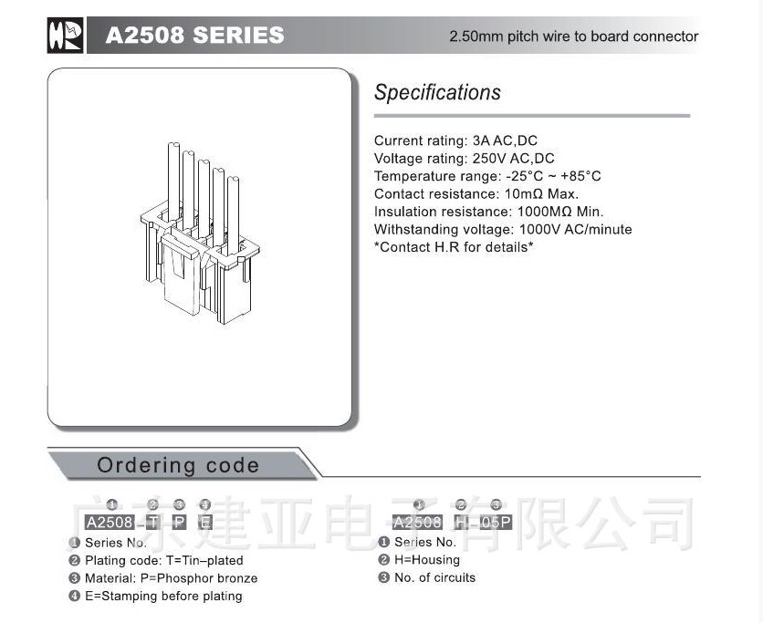 171826替代品 台湾灿达HR连接器 A2540WR-07P Wafer 针座-阿里巴巴