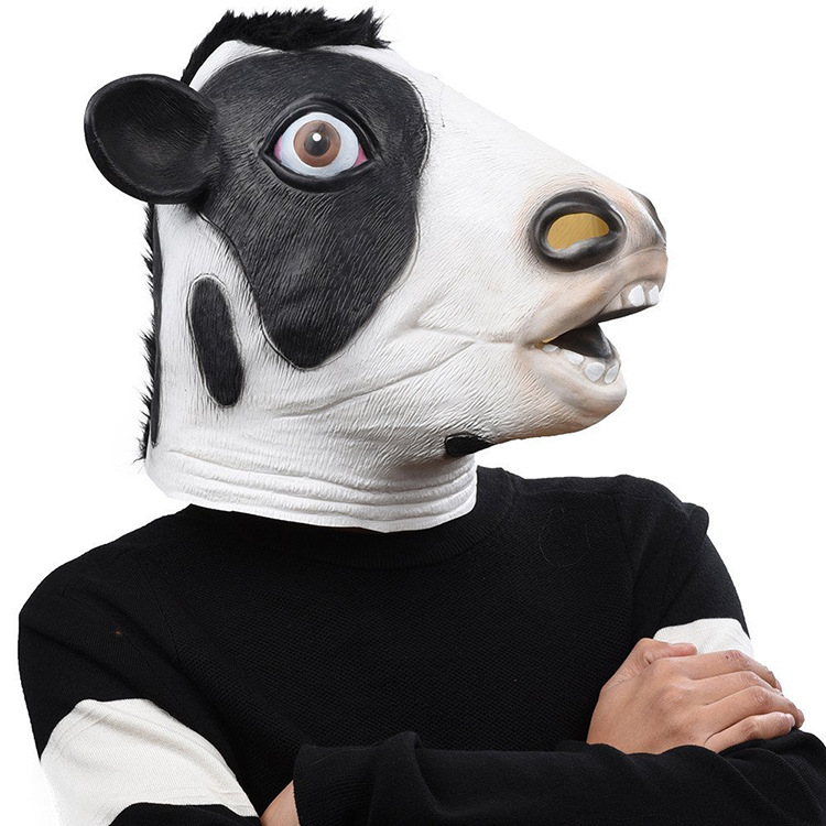 Halloween Full Face Overhead Funny Cosplay Masquerade Fancy Cow Mask ...