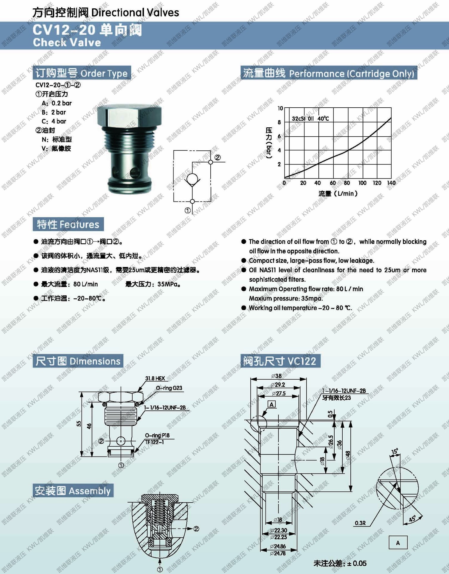 厂家,CV12-20-A-N,单向阀,KWL/凯维联,-阿里巴巴