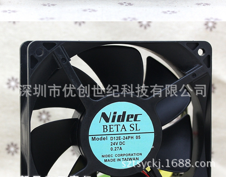 12cm原装Nidec D12E-24PH 05 24V 0.27A 12038 变频器散热风扇-阿里巴巴