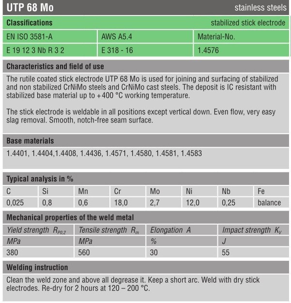 德国UTP 68 MO不锈钢焊条 德国UTP E318-16金红石不锈钢焊条焊材-阿里巴巴