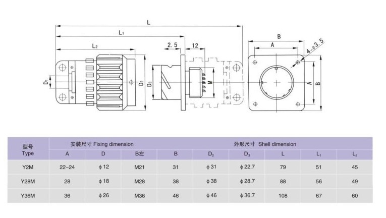 YP型连接器 YP36-65芯 航空接插件 Y2M36-65TK 航空插头-阿里巴巴