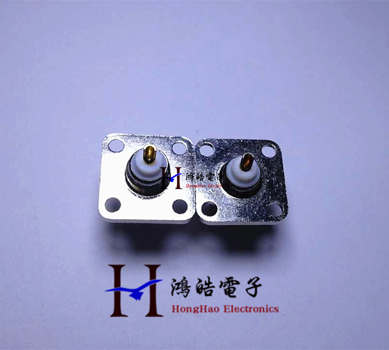 纯铜BNC-KFD 50欧姆同轴连接器BNC插座Q9视频母座四孔法兰盘安装-阿里巴巴