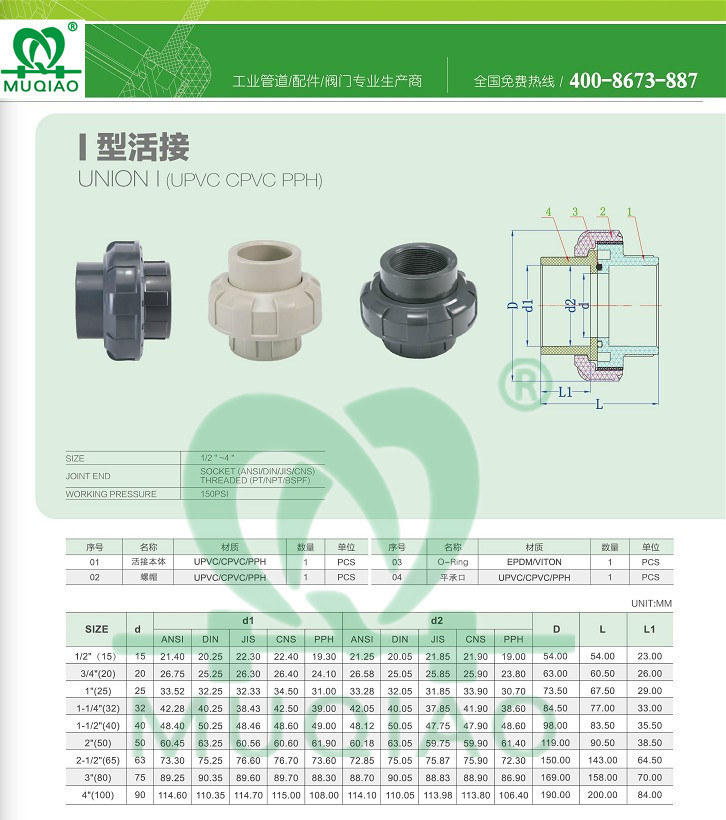 UPVC转PPH由令DN15-100 PVC转PPR活接 PP转PVC油任 PPH转PVC互换-阿里巴巴