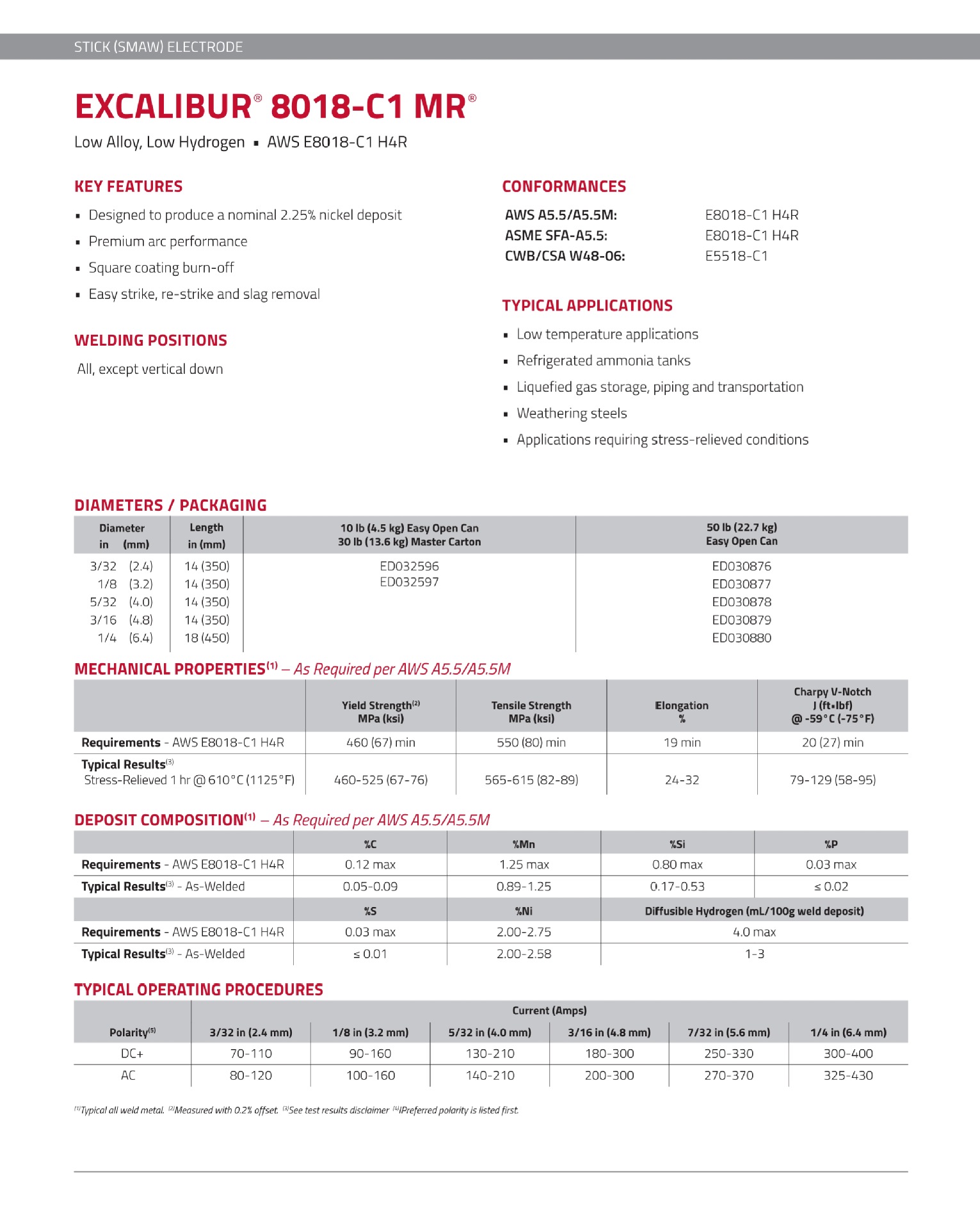 EXCALIBUR E8018-C1 MR低合金钢焊条 E8018-C1 H4R高强钢焊条-阿里巴巴