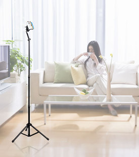 懒人手机直播主播支架麦克风手机支架落地三脚角直播支架-阿里巴巴