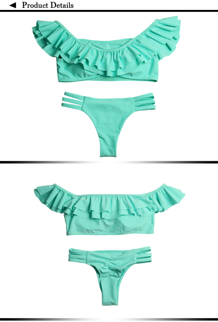 Trisass 欧美外贸比基尼泳衣 女泳装带袖抹胸性感bikini 速卖通款-阿里巴巴