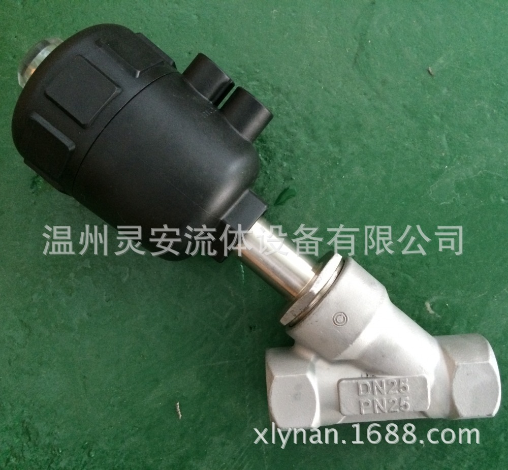 DN40塑料头气动螺纹角座阀 角阀丝口 不锈钢丝扣角座阀 气动角阀-阿里巴巴