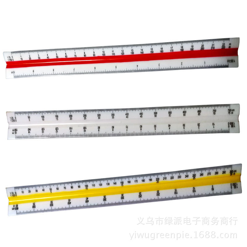 小比例15cm三菱尺 塑料比例尺 1:20 1:25 1:50 1:75 1:100 1:125-阿里巴巴