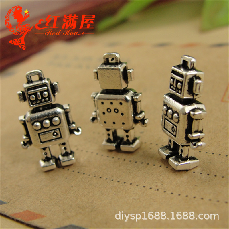 A4556 2.4克 藏银色 机器人手链朋克挂件 DIY饰品配件 50个/包-阿里巴巴