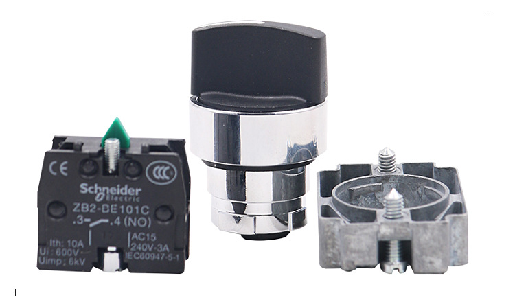 施耐德XB2BD21C二档三档选择开关按钮自锁自复式旋转金属旋钮开关-阿里巴巴