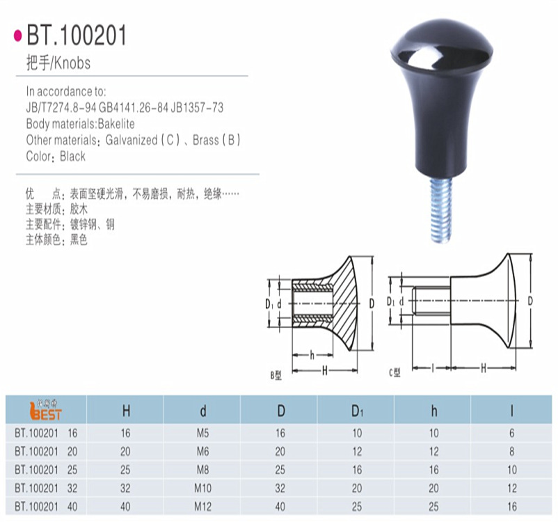 JB/T7274胶木抽屉把手小巧实用电木圆头手拧螺丝送料机蘑菇头把手-阿里巴巴
