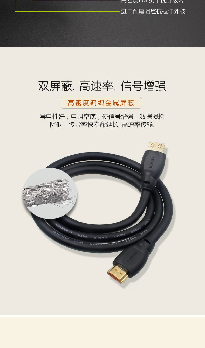 秋叶原Q6111高清视频线hdmi线数据线1.4版电脑接电视信号传输线-阿里巴巴