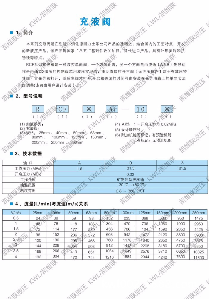 厂家直销,RCF150A1-10,充液阀,KWL/凯维联,-阿里巴巴