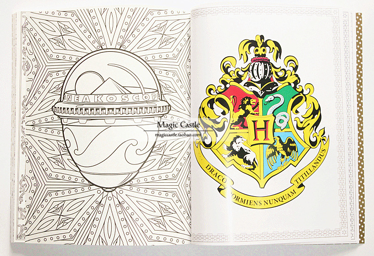英文版harry potter哈利波特涂色书成人减压解压填色书涂鸦绘画本-阿里巴巴