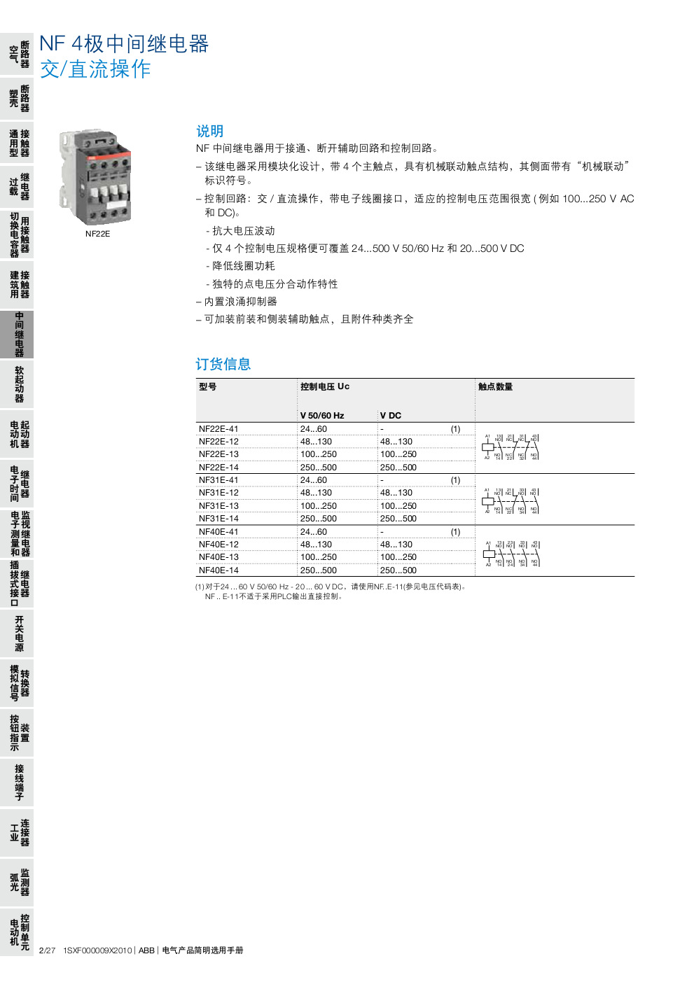 ABB中间继电器NF71E-13*100-250V AC/DC；原装正品-阿里巴巴