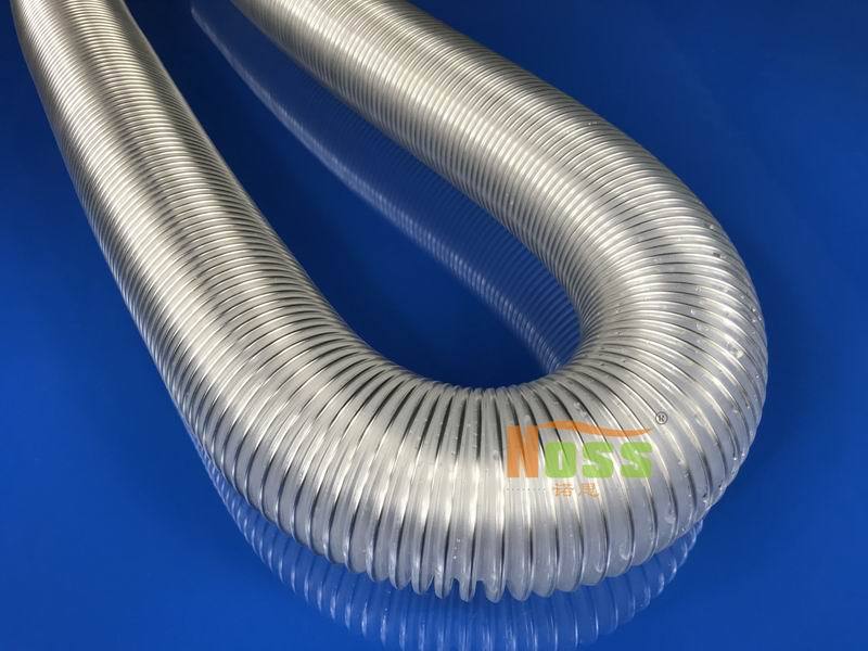 不锈钢丝弹簧伸缩管 PU食品级弹性弹力软管 记忆性通风管自带伸缩-阿里巴巴