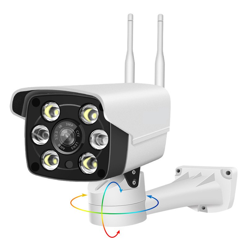 无线wifi摄像头双光源枪机带云台旋转手机远程室外防水插卡监控器-阿里巴巴