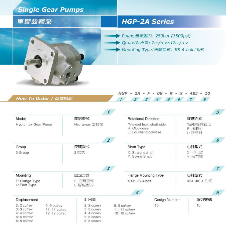 供应HGP-2A-F6R新鸿油泵 HYDROMAX齿轮泵 升降台液压泵-阿里巴巴