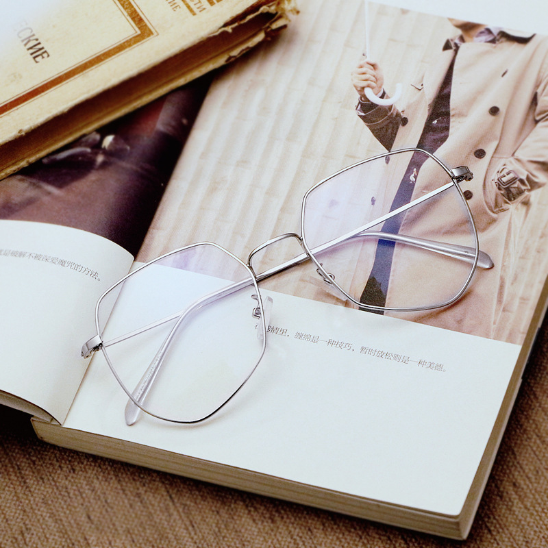 Japanese and Korean large frame polygon 1875 retro irregular metal ...