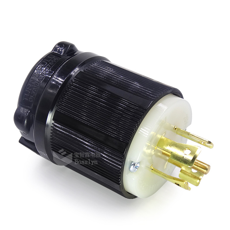 NEMA L22-20P美标工业防脱落插头20A 480V大功率发电机电源插头-阿里巴巴