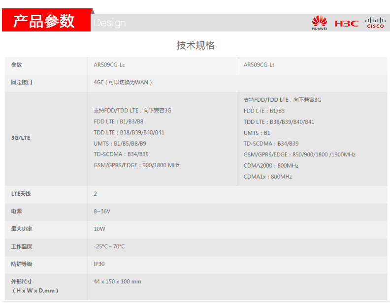 华为 AR509CG-Lt 工业路由器 内置工业级LTE模块 支持全网通4G-阿里巴巴